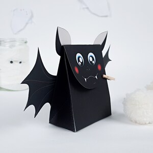 Bat Gift Box Printable, Favor Box Halloween, Template to Assemble Box ...