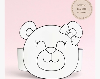 Polar Bear Paper Crown Party Coloring Paper Hat Printable Kids Craft ...