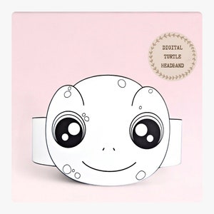 Turtle Paper Coloring Crown, Animal Paper Hat for Kids, Instant ...