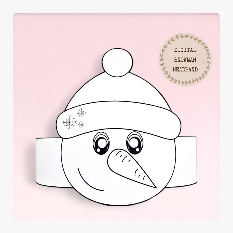 Snowman Paper Coloring Crown, Christmas Paper Hat for Kids, Instant ...