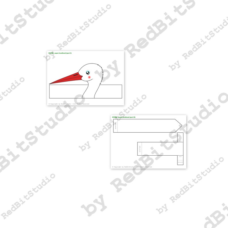 Stork Paper Crown, Animal Paper Hat for Kids, Instant Download Paper ...