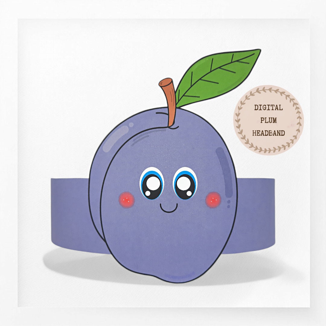 Plum Paper Crown,fruit Paper Hat for Kids, Instant Download Paper Crown ...
