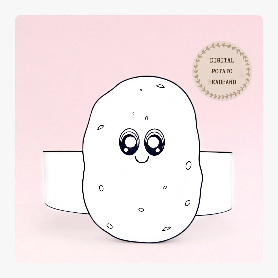 Potato Paper Coloring Crown,vegetable Paper Hat for Kids,instant ...