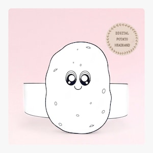 Potato Paper Coloring Crown,vegetable Paper Hat for Kids,instant ...