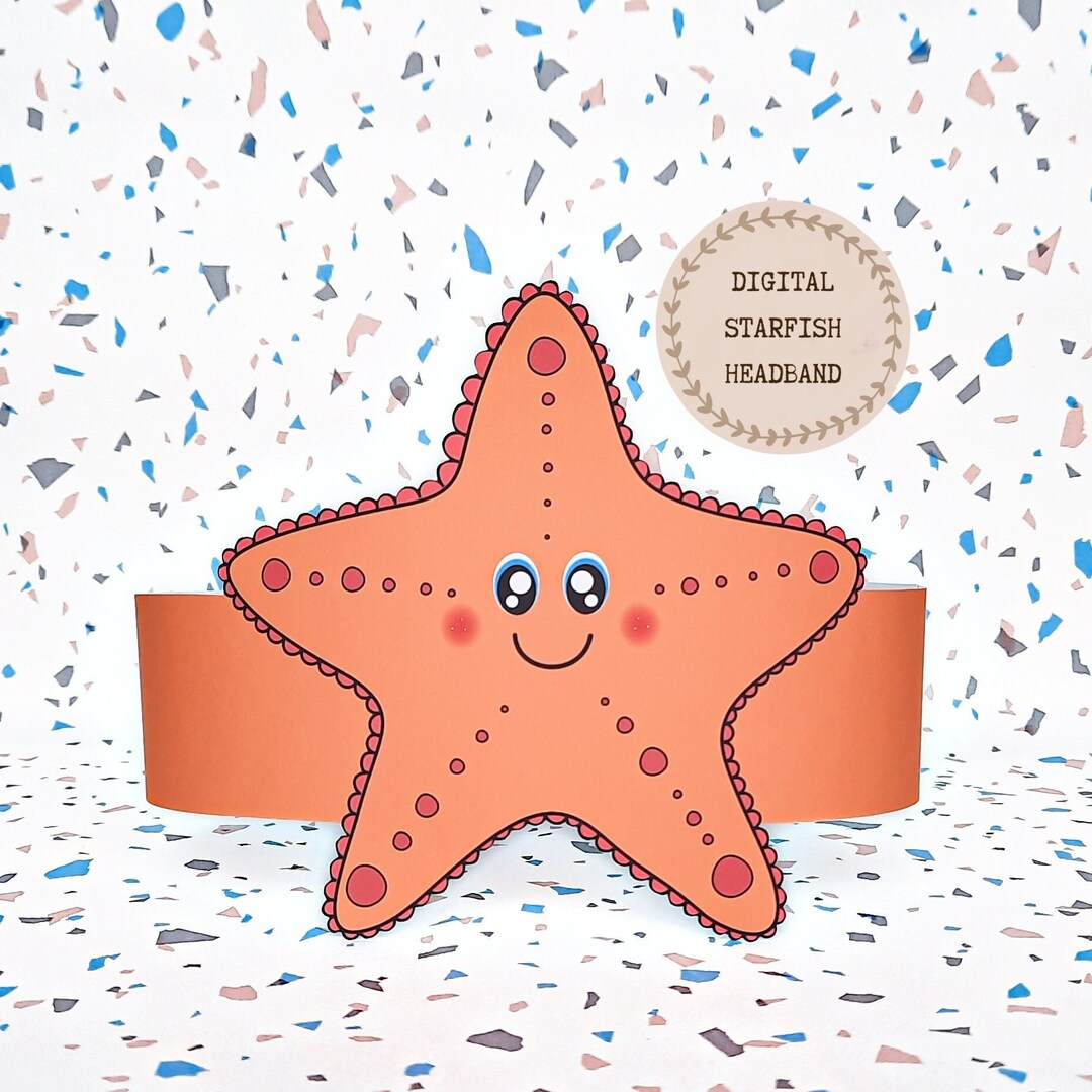 Starfish Paper Crown Animal Paper Hat for Kids Instant - Etsy
