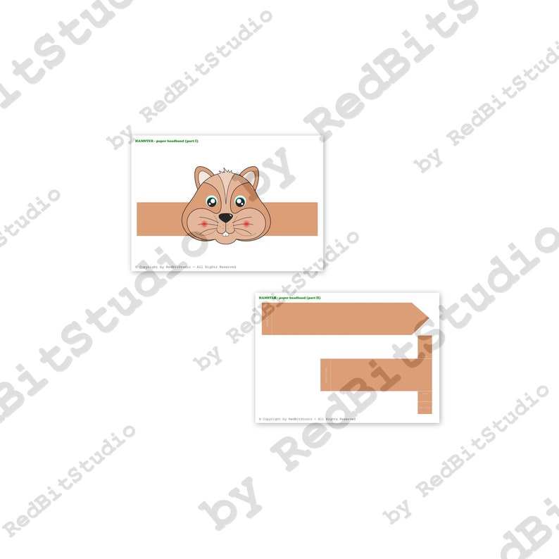 Hamster Paper Crown, Animal Paper Hat for Kids, Instant Download Paper ...