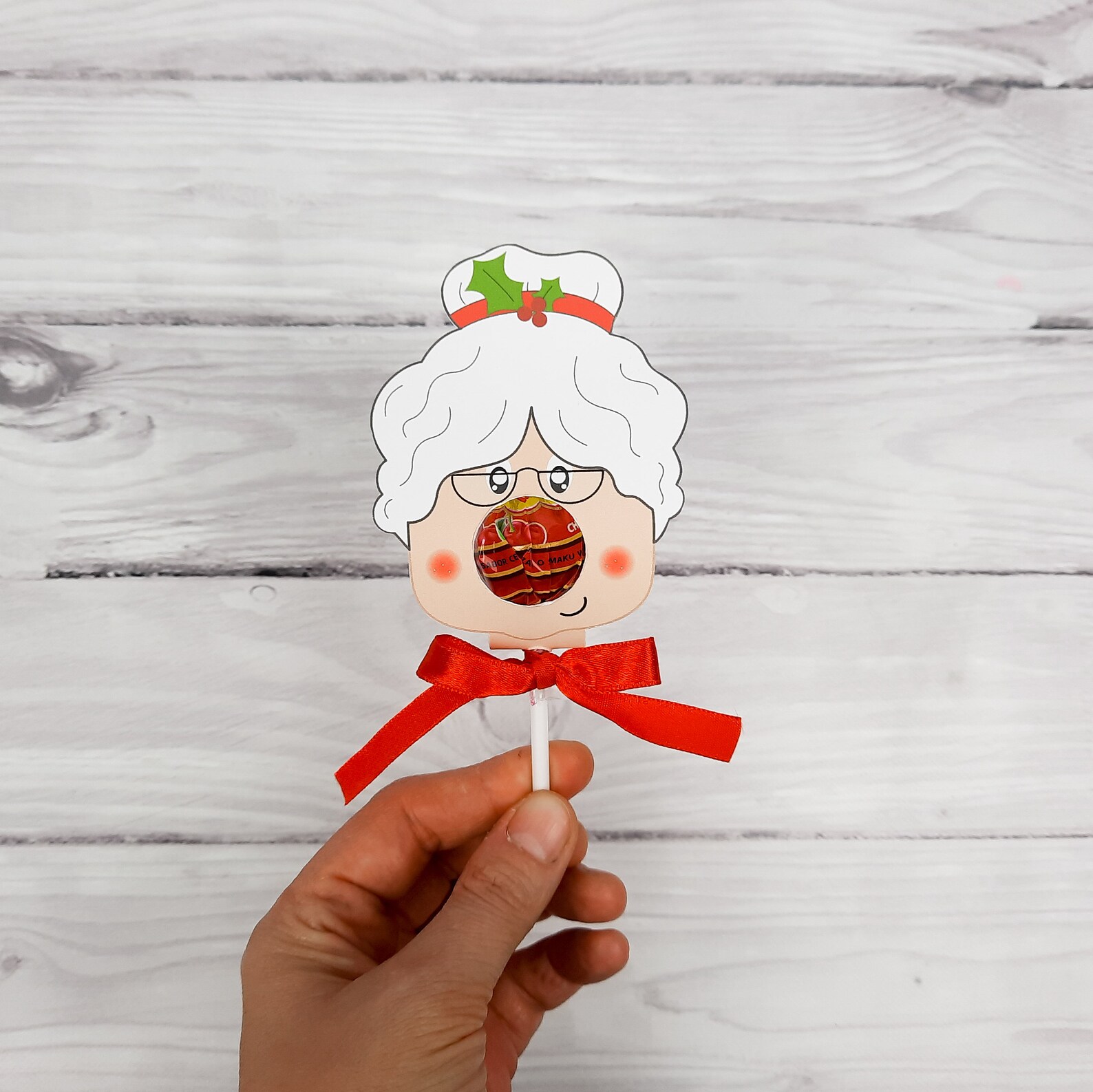 Mrs Santa Lollipop, Instant Download Lollipop Holder,pdf File, Digital ...