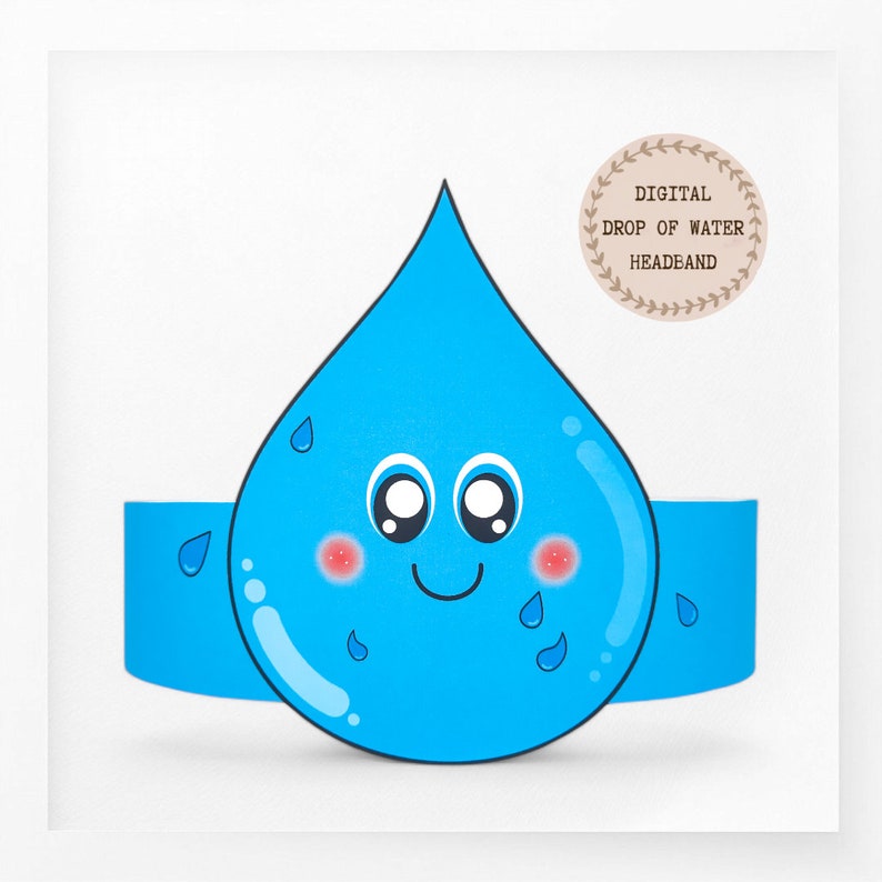Drop of Water Paper Crown,weather Paper Hat for Kids,instant Download ...