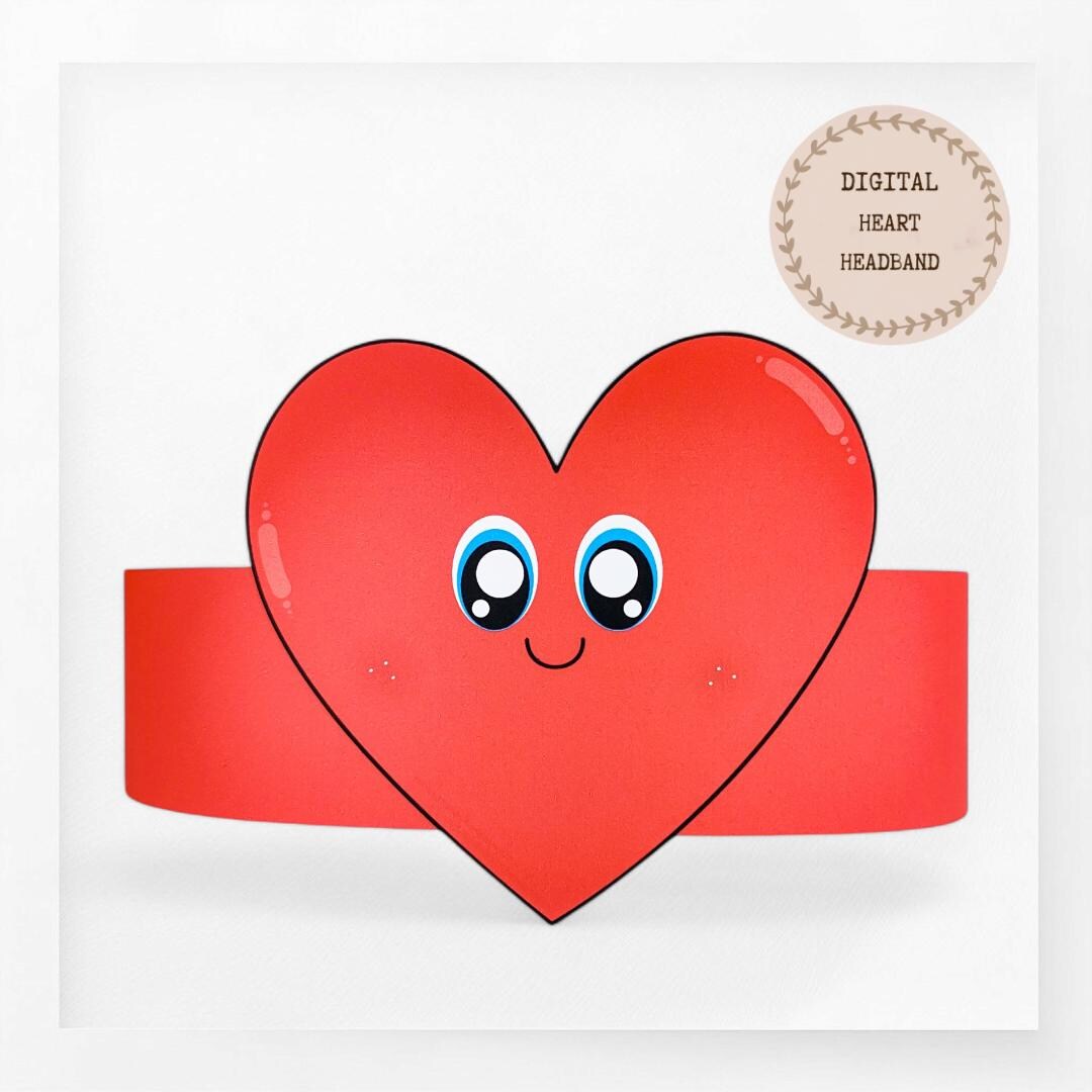 Heart Paper Crown,valentine's Day Hat for Kids,instant Download ...