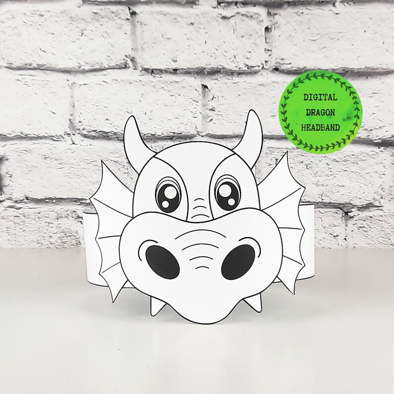 Dragon Paper Coloring Crown Hat for Kids Instant Download | Etsy