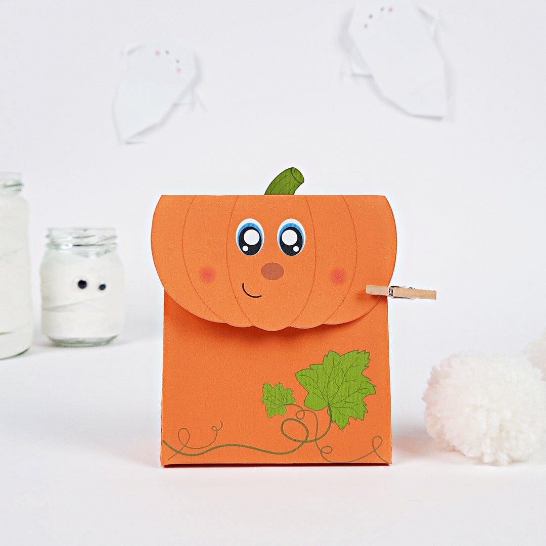 Pumpkin Gift Box Printable, Favor Box Halloween, Template to Assemble ...