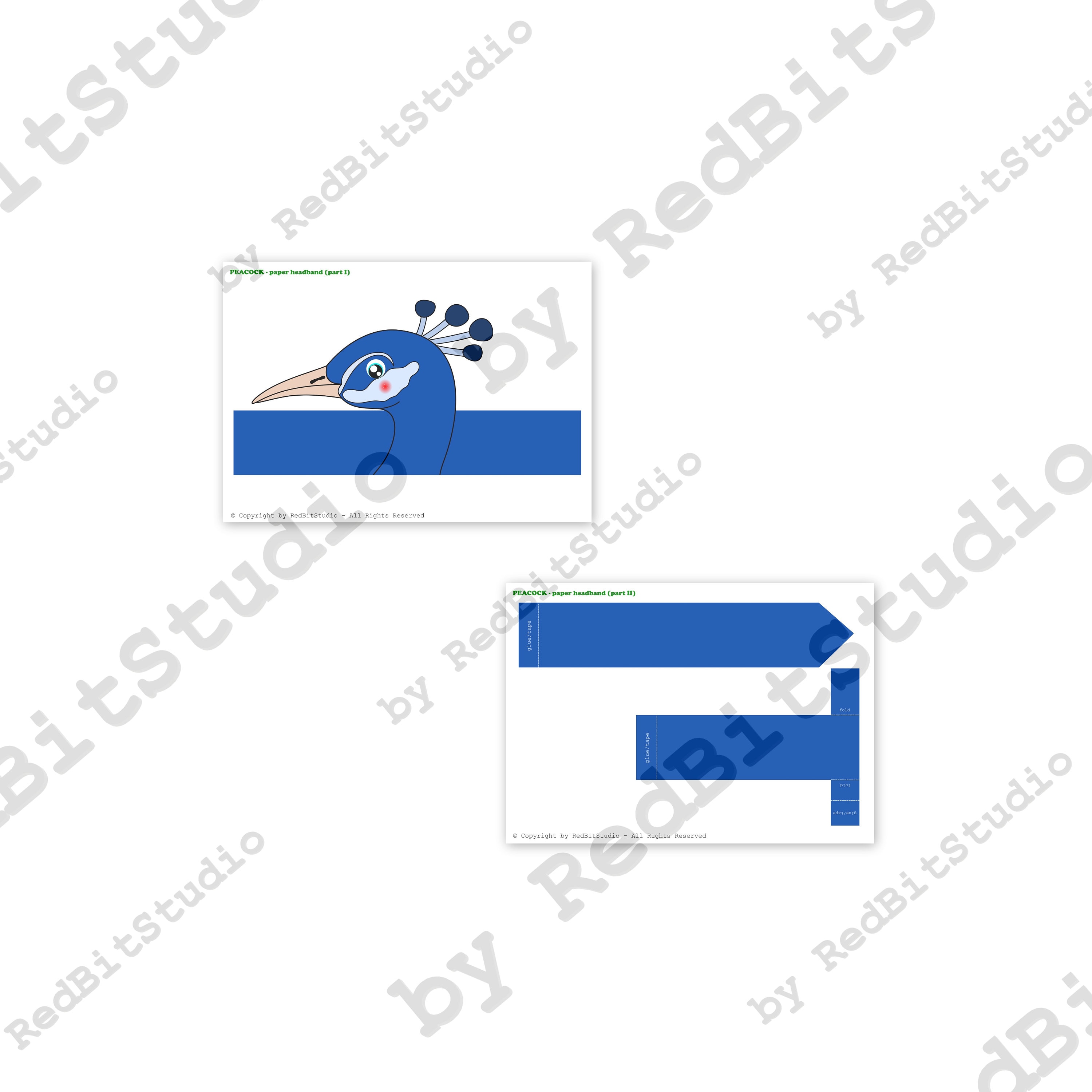 Peacock Paper Crown, Animal Paper Hat for Kids, Instant Download Paper ...