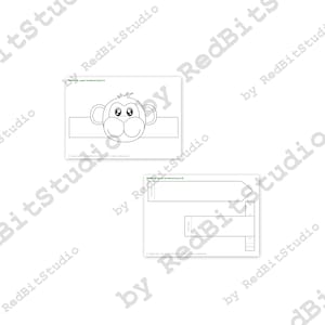 Monkey Paper Coloring Crown, Animal Paper Hat for Kids, Instant ...