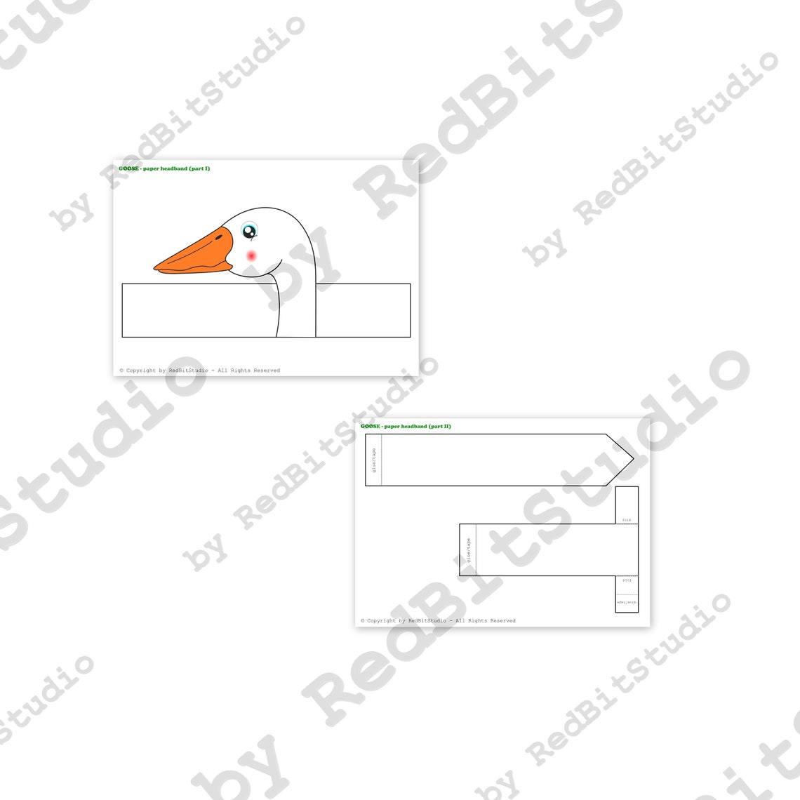 Goose Paper Crown, Animal Paper Hat for Kids, Instant Download Paper ...