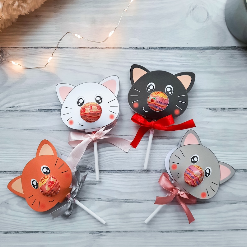 Cat Lollipop, Instant Download Lollipop Holder,pdf File, Digital Party ...