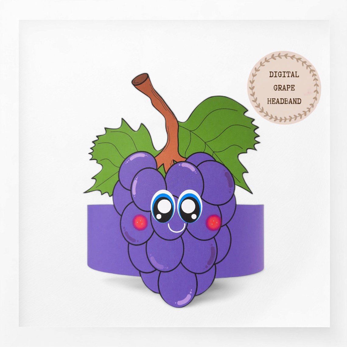 Grape Paper Crown,fruit Paper Hat for Kids, Instant Download Paper ...