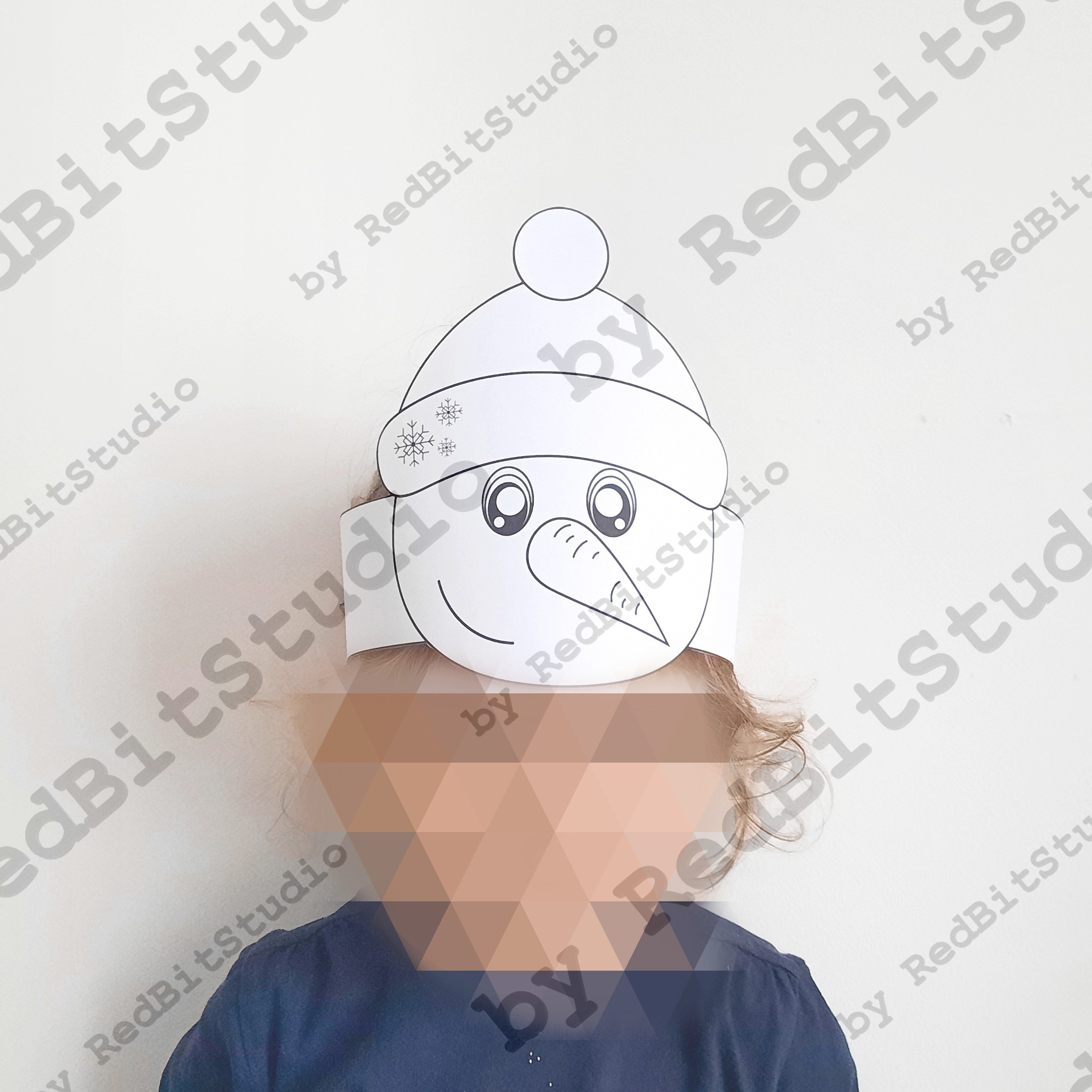 Snowman Paper Coloring Crown, Christmas Paper Hat for Kids, Instant ...