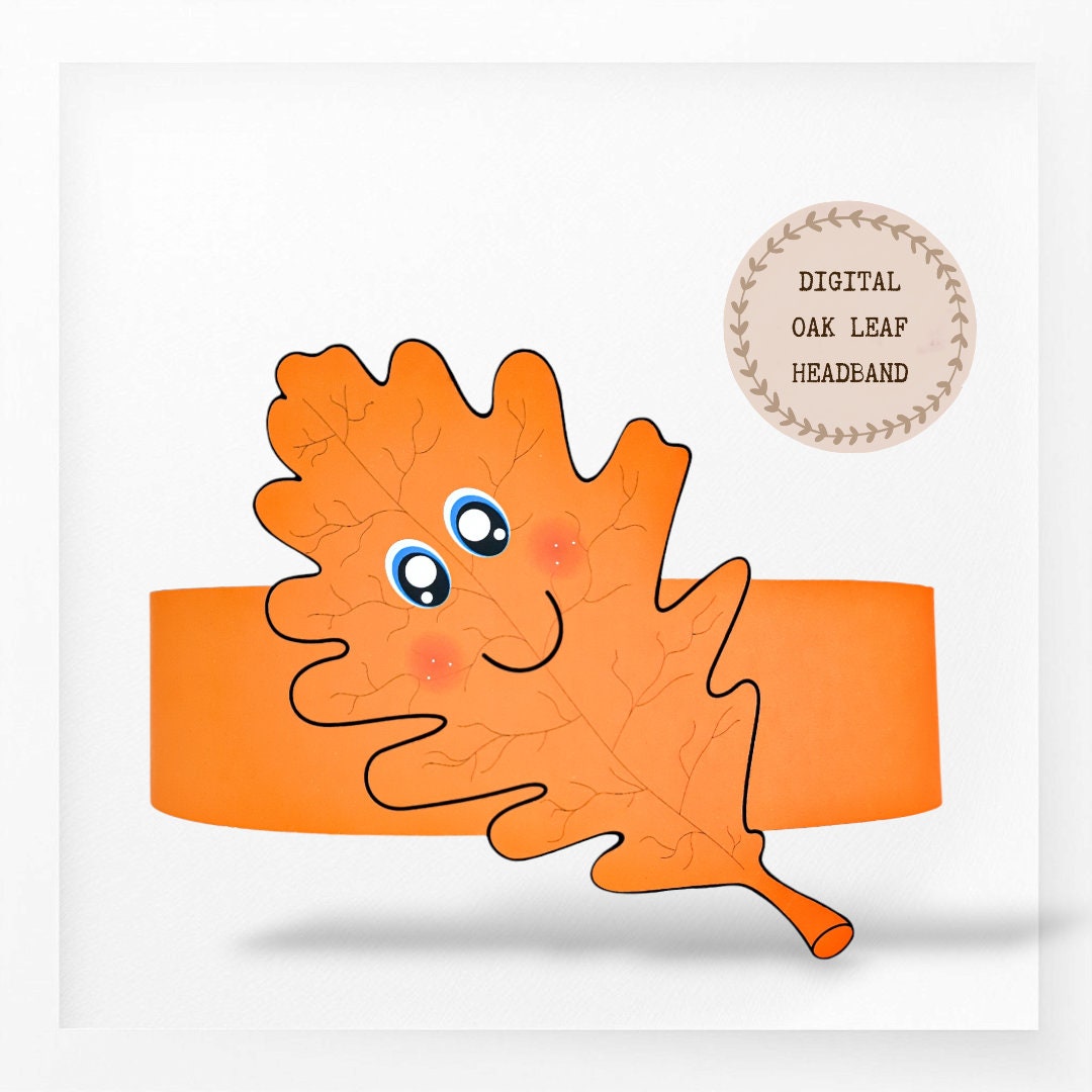 Oak Leaf Paper Crown,autumn Leaf Paper Hat for Kids,instant Download ...