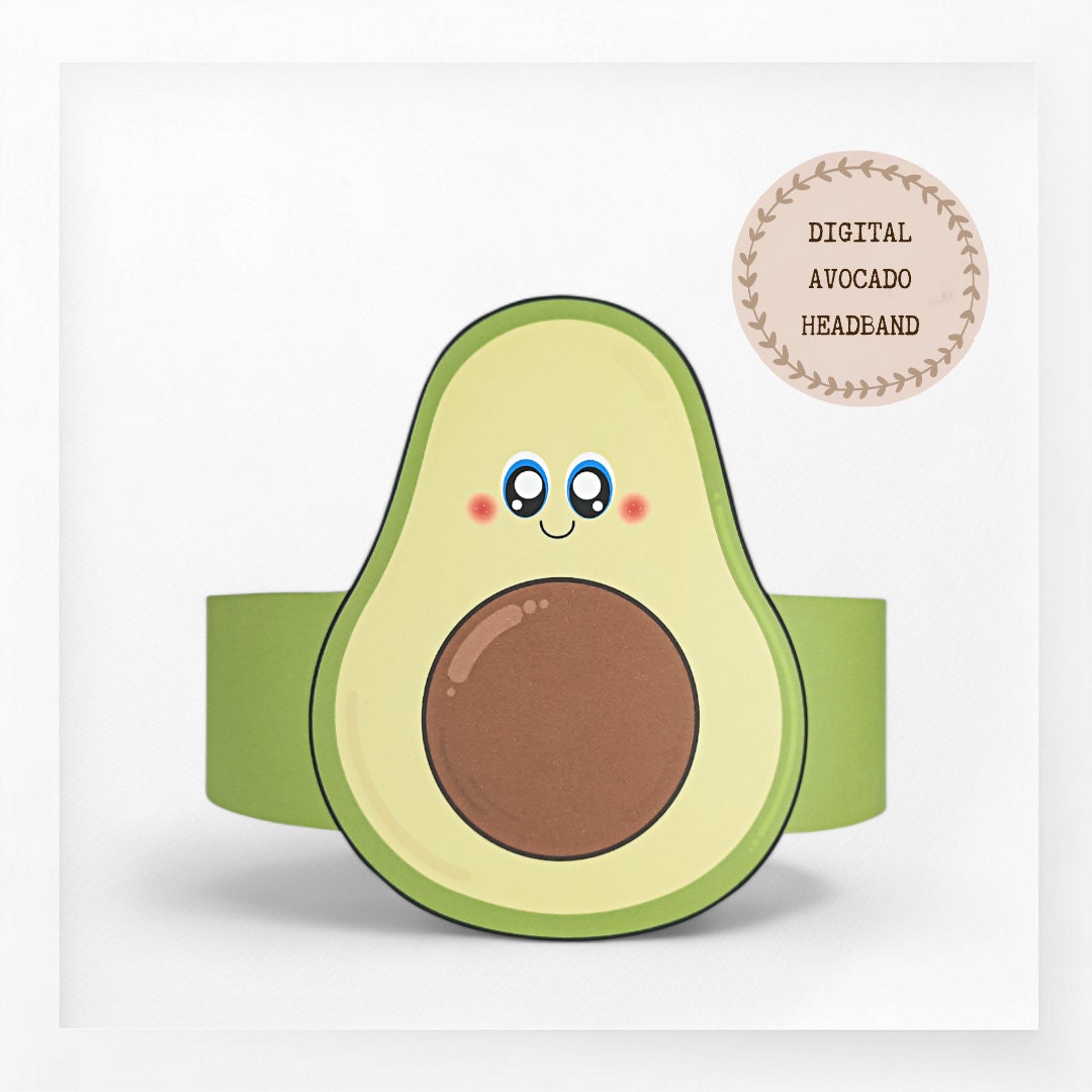 Avocado Paper Crown,fruit Paper Hat for Kids, Instant Download Paper ...