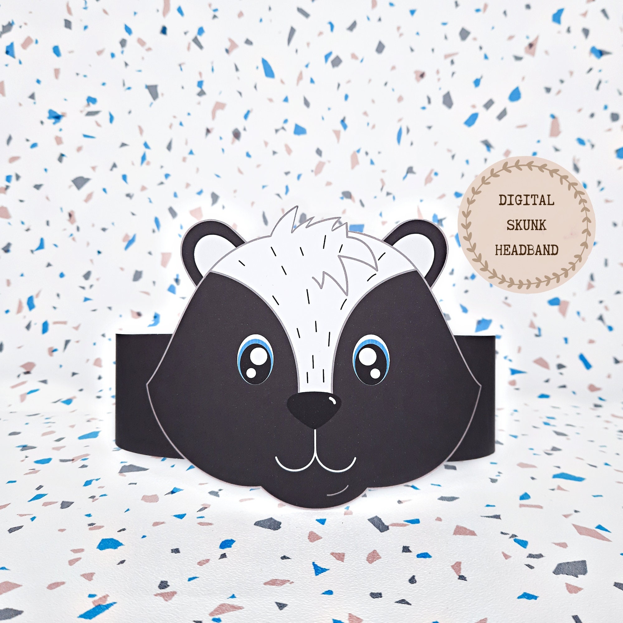 Skunk Paper Crown, Animal Paper Hat for Kids, Instant Download Paper ...