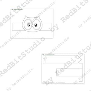 Owl Paper Coloring Crown, Animal Paper Hat for Kids, Instant Download ...