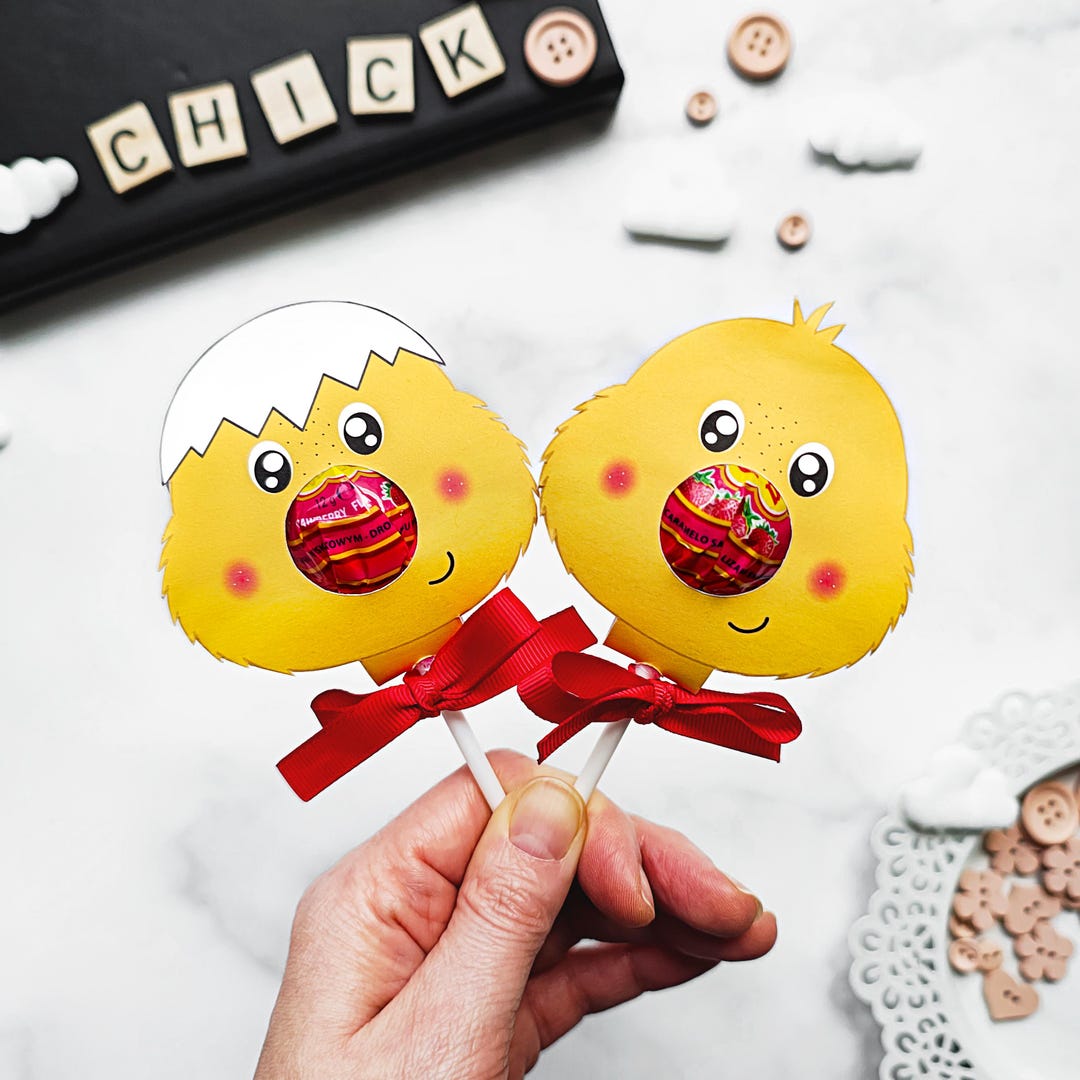 Chick Lollipop,easter Chick Instant Download Lollipop Holder,pdf File ...