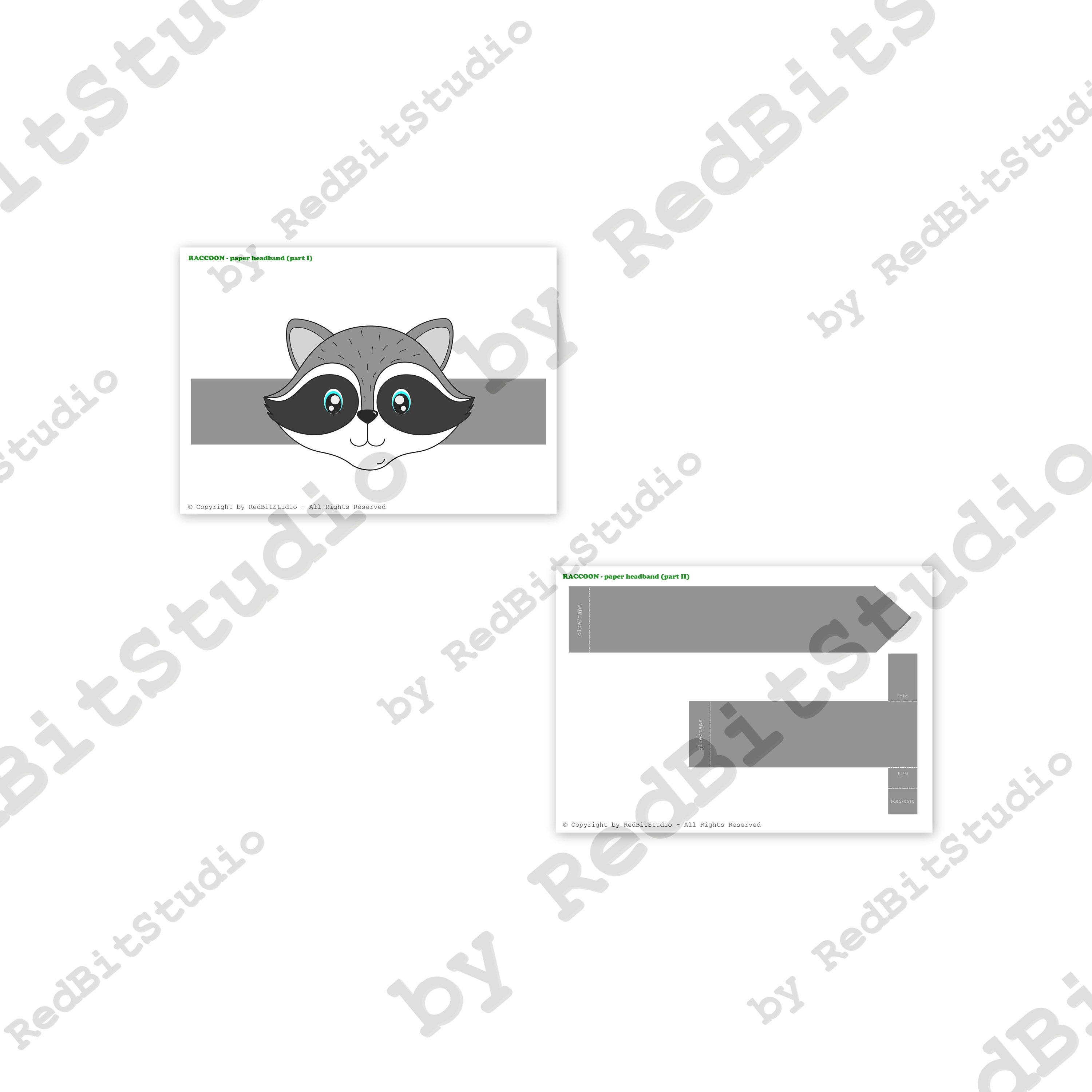 Raccoon Paper Crown, Animal Paper Hat for Kids, Instant Download Paper ...