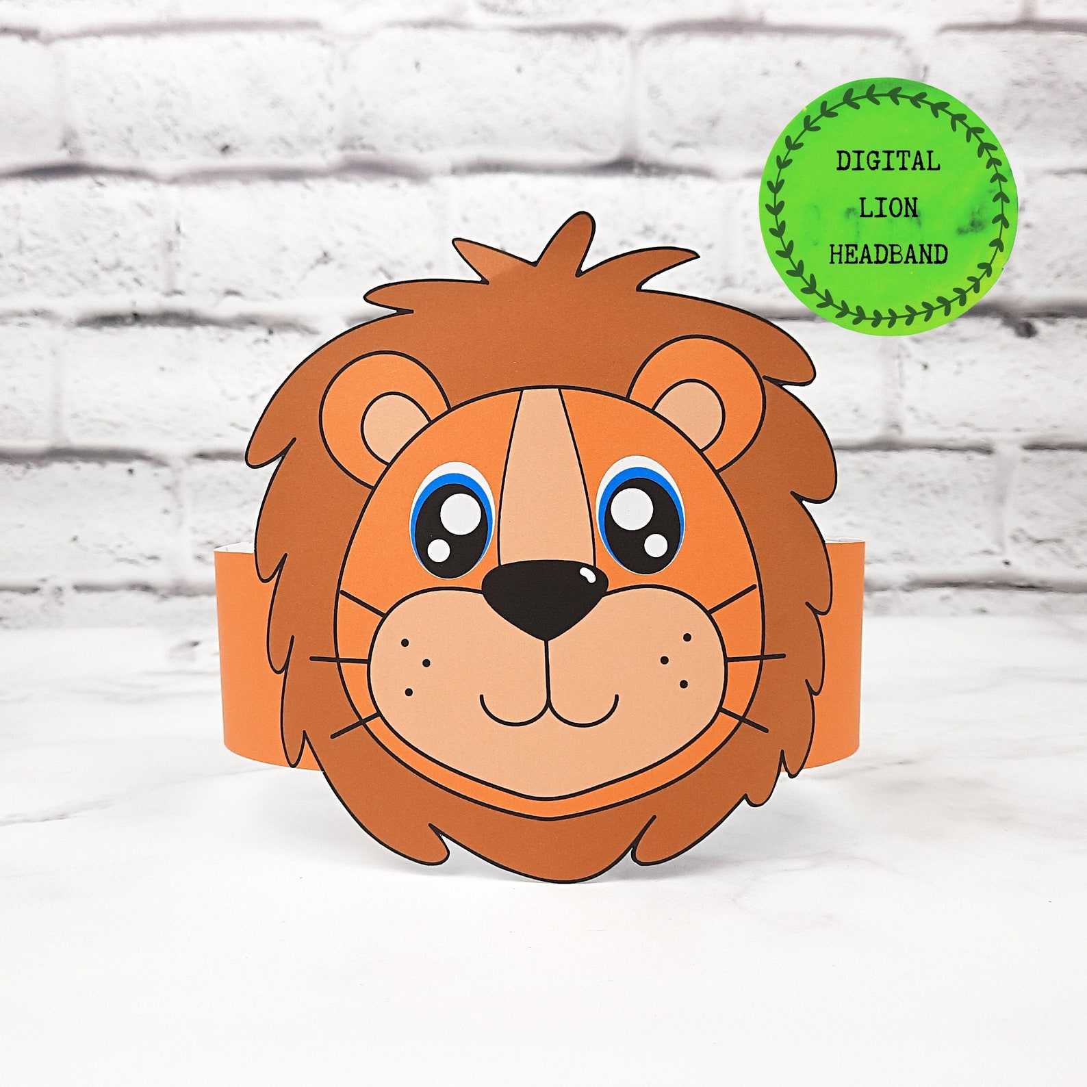 Lion paper crown Animal paper hat for kids instant download | Etsy