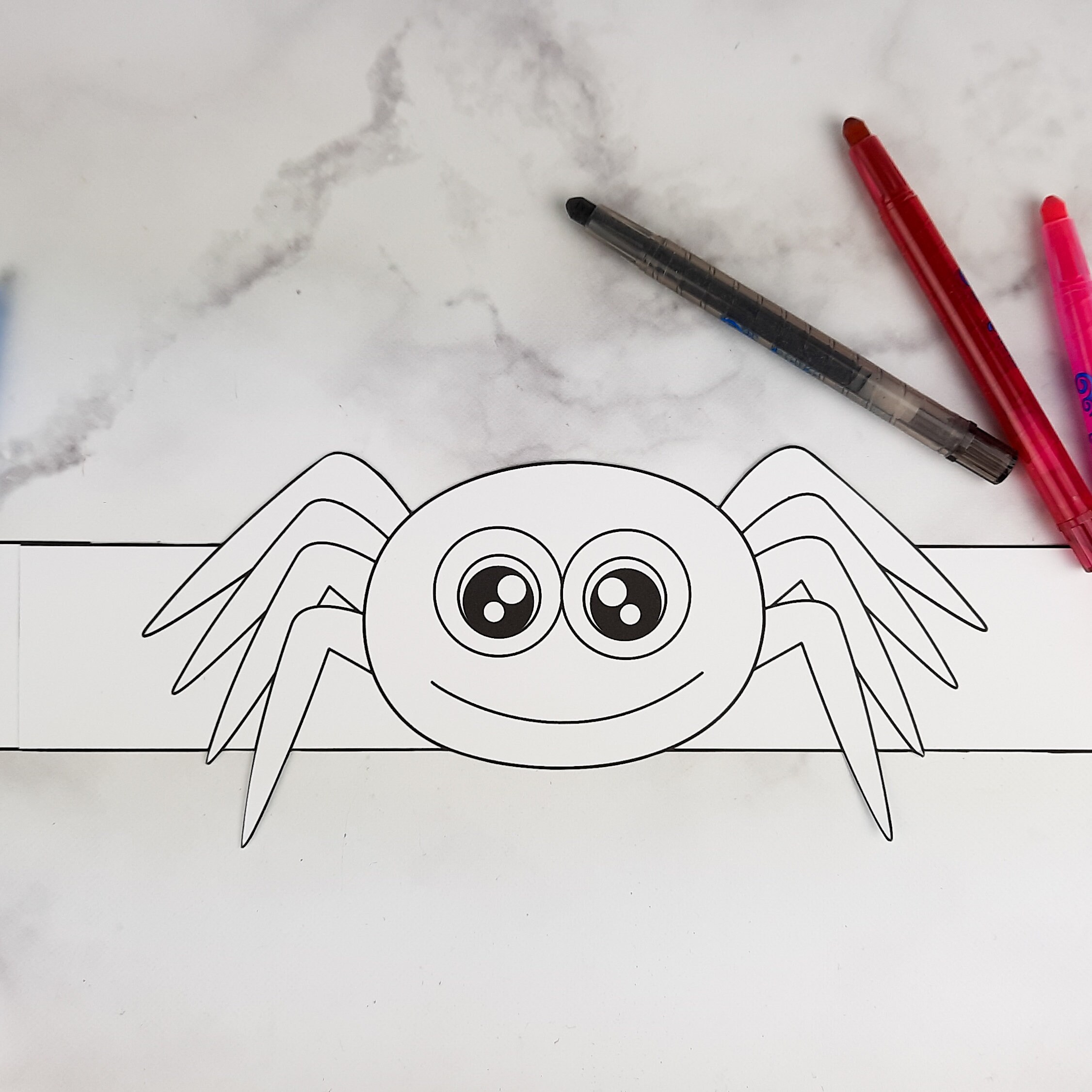 Spider Paper Coloring Crown, Animal Paper Hat for Kids, Instant ...