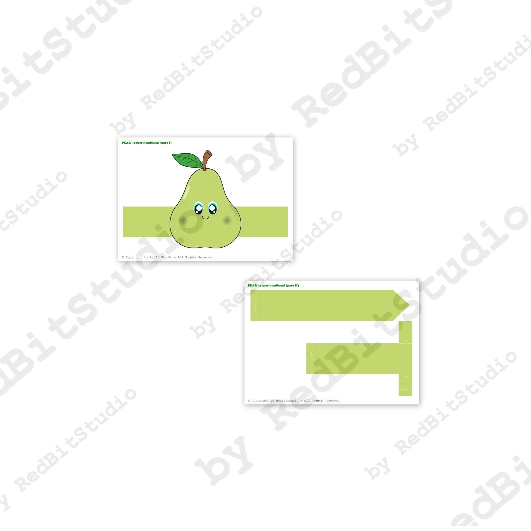 Pear Paper Crown,fruit Paper Hat for Kids, Instant Download Paper Crown ...