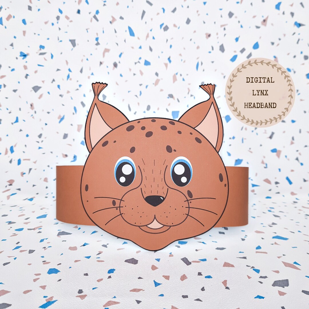 Lynx Paper Crown, Animal Paper Hat for Kids, Instant Download Paper ...