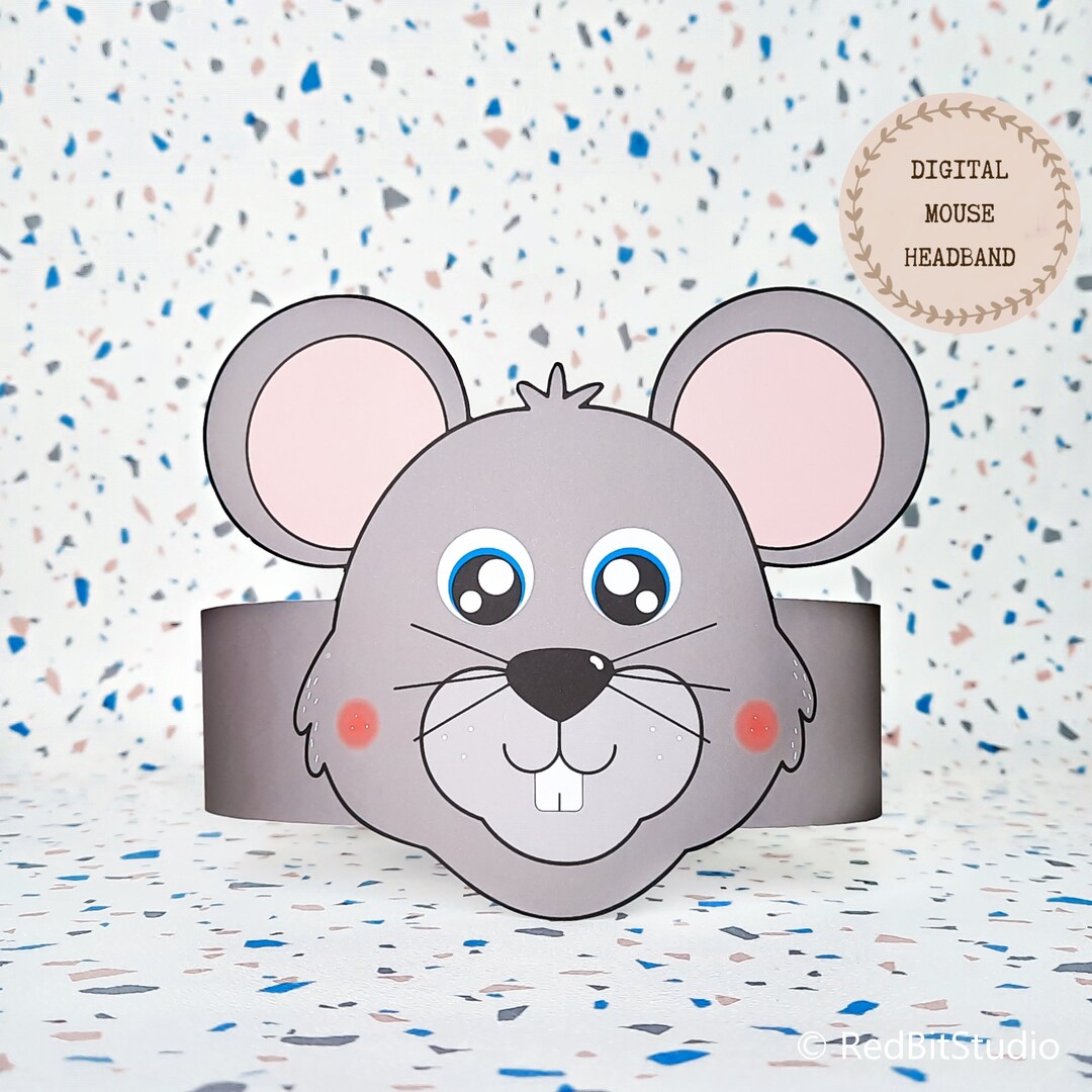 Mouse Paper Crown Animal Paper Hat for Kids Instant Download - Etsy