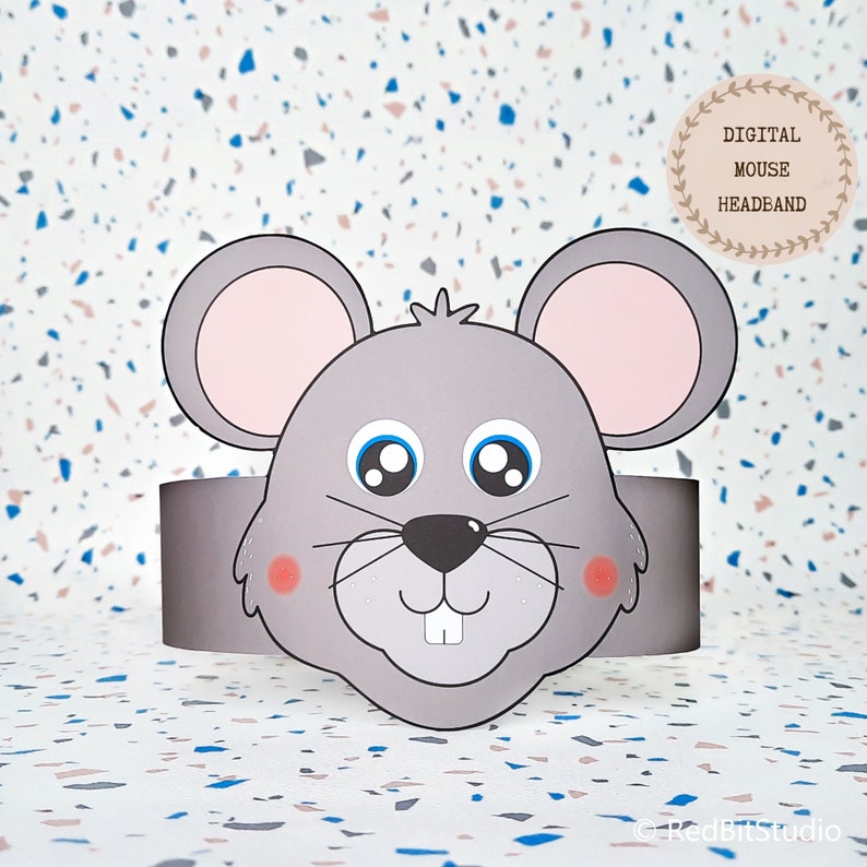 Mouse Paper Crown Animal Paper Hat for Kids Instant Download - Etsy