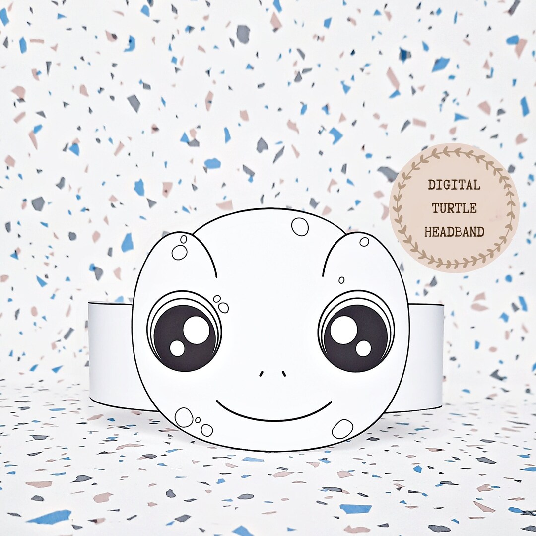 Turtle Paper Coloring Crown, Animal Paper Hat for Kids, Instant ...