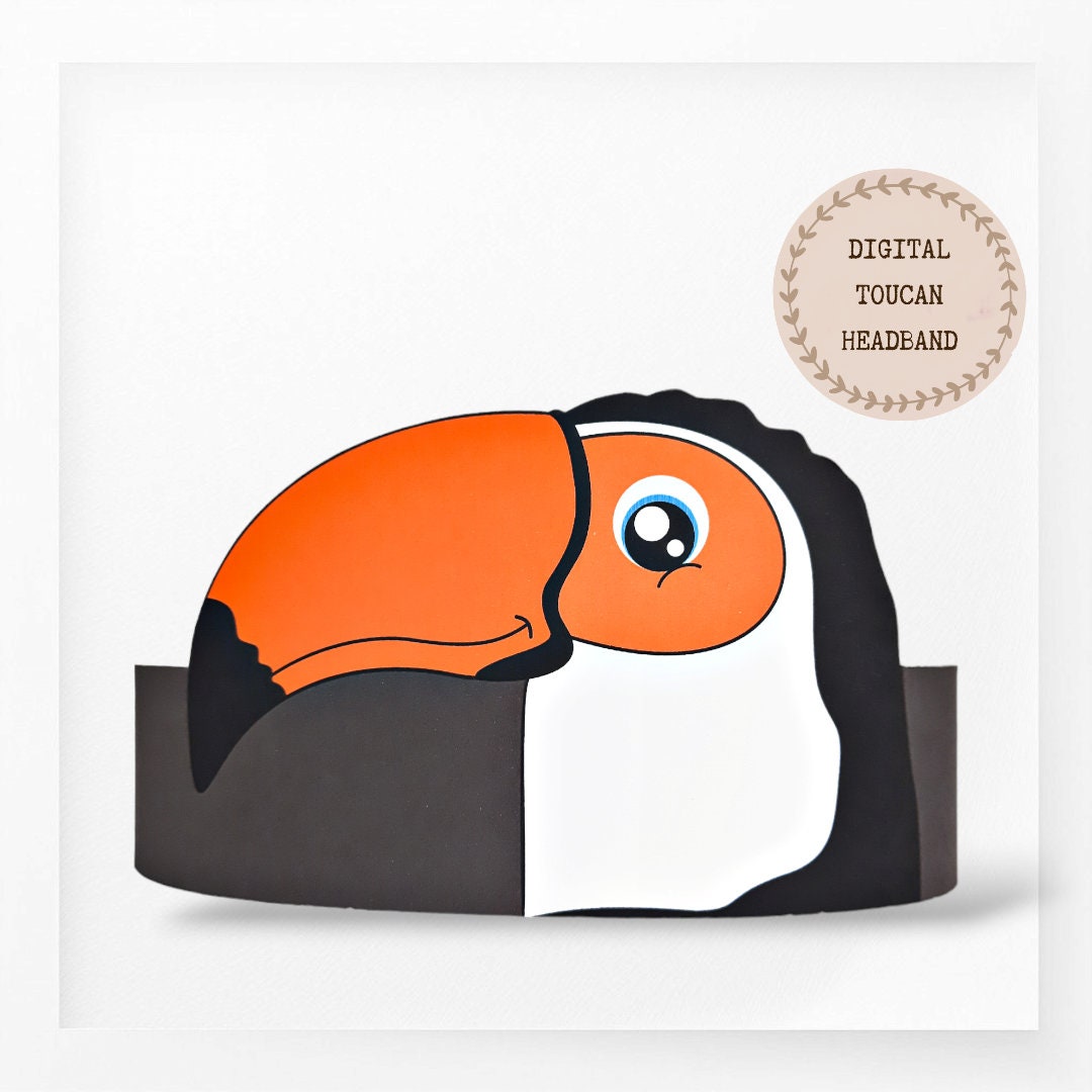 Toucan Paper Crown, Animal Paper Hat for Kids, Instant Download Paper ...