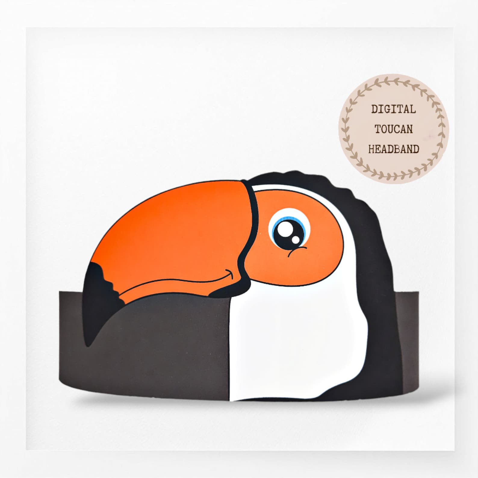 Toucan Paper Crown, Animal Paper Hat for Kids, Instant Download Paper ...