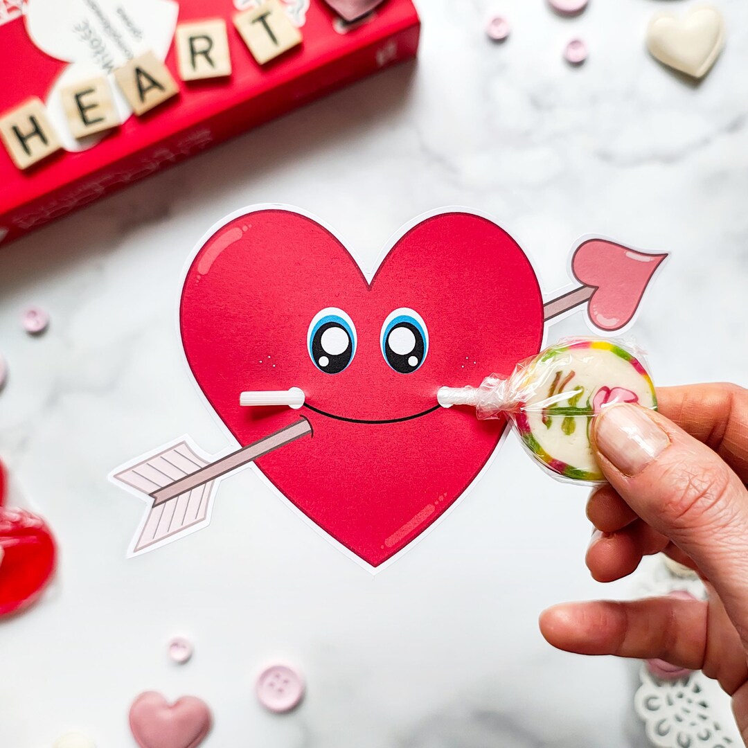 Heart Lollipop,instant Download,valentine's Day Lollipop Holder,pdf ...