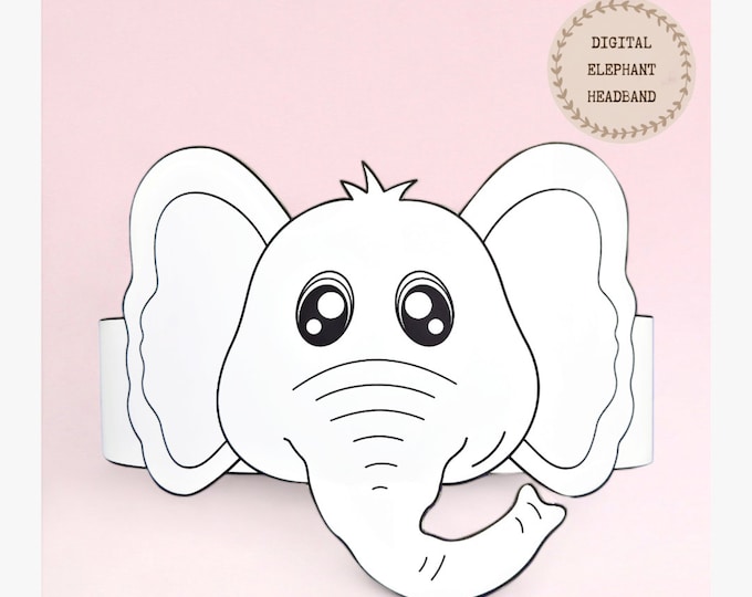 Elephant Paper Crown COLOR YOUR OWN Printable - Etsy Canada