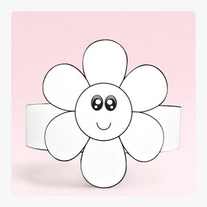 4 Flower Paper Coloring Crowns, Flower Paper Hats for Kids, Instant ...