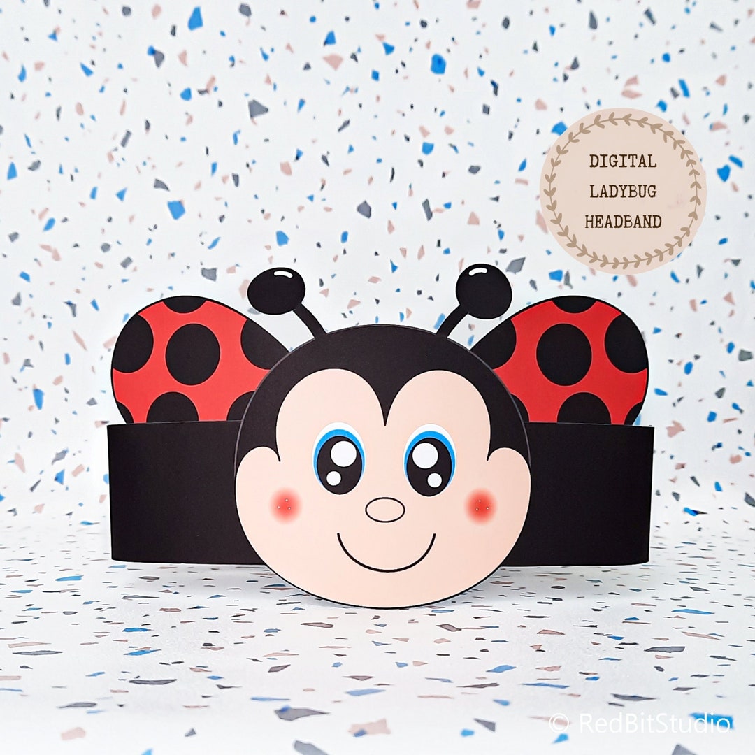 Ladybug Paper Crown, Animal Paper Hat for Kids, Instant Download Paper ...
