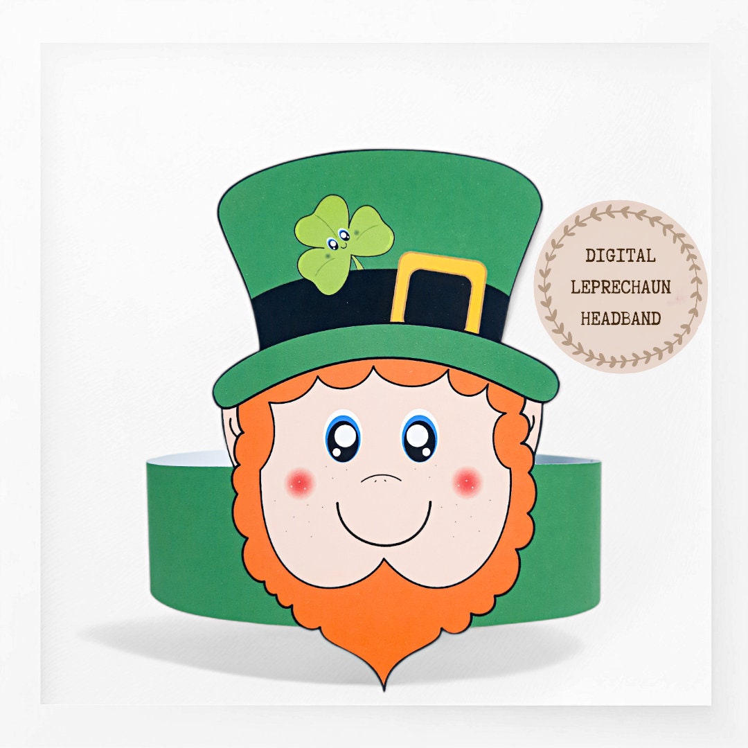 Leprechaun Paper Crown,gnome Paper Hat for Kids,instant Download Paper ...