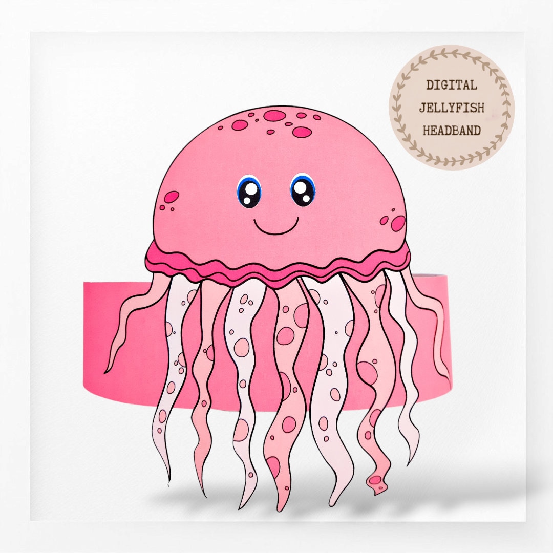 Jellyfish Paper Crown,animal Paper Hat for Kids, Instant Download Paper ...