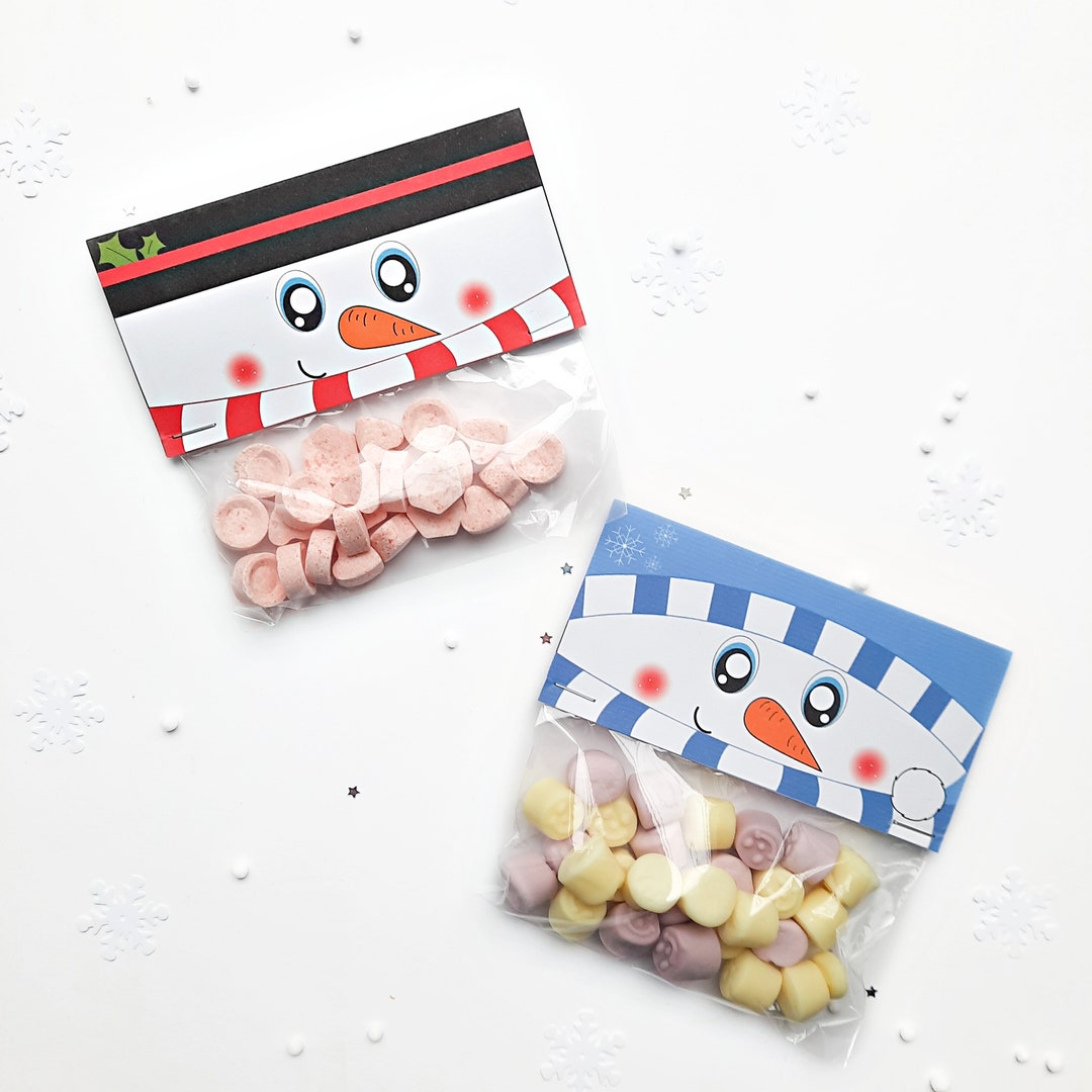 Snowman Bag Topper, Christmas Treat Bag Toppers, Instant Download Favor ...