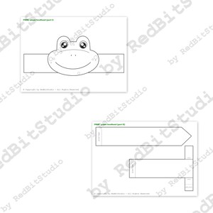 Frog Paper Coloring Crown, Animal Paper Hat for Kids, Instant Download ...