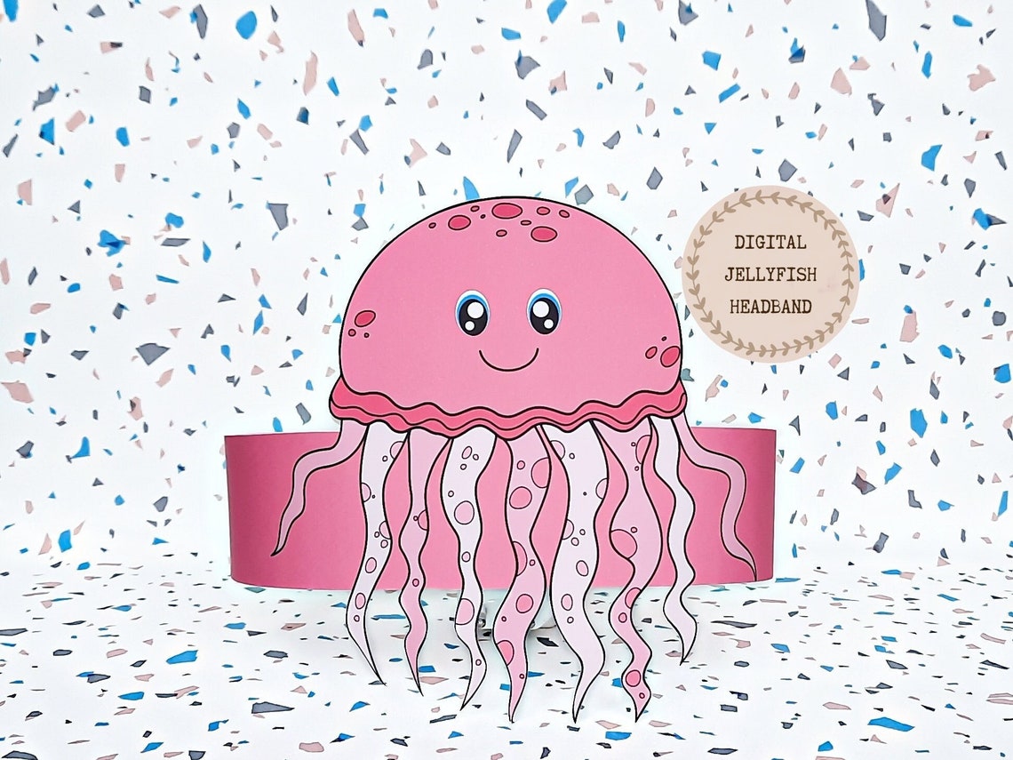 Jellyfish Paper Crownanimal Paper Hat for Kids Instant - Etsy
