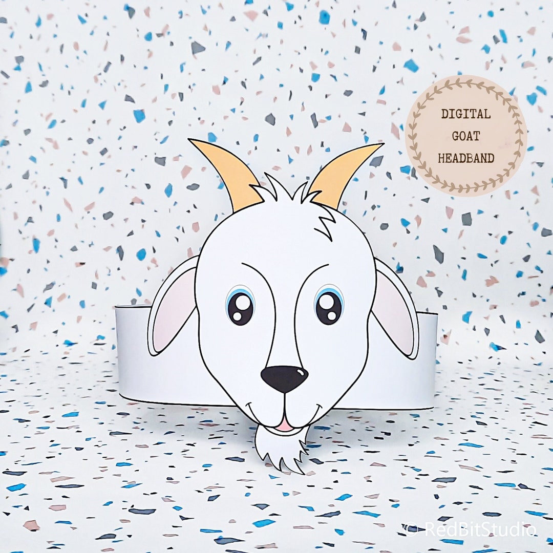 Goat Paper Crown, Animal Paper Hat for Kids, Instant Download Paper ...