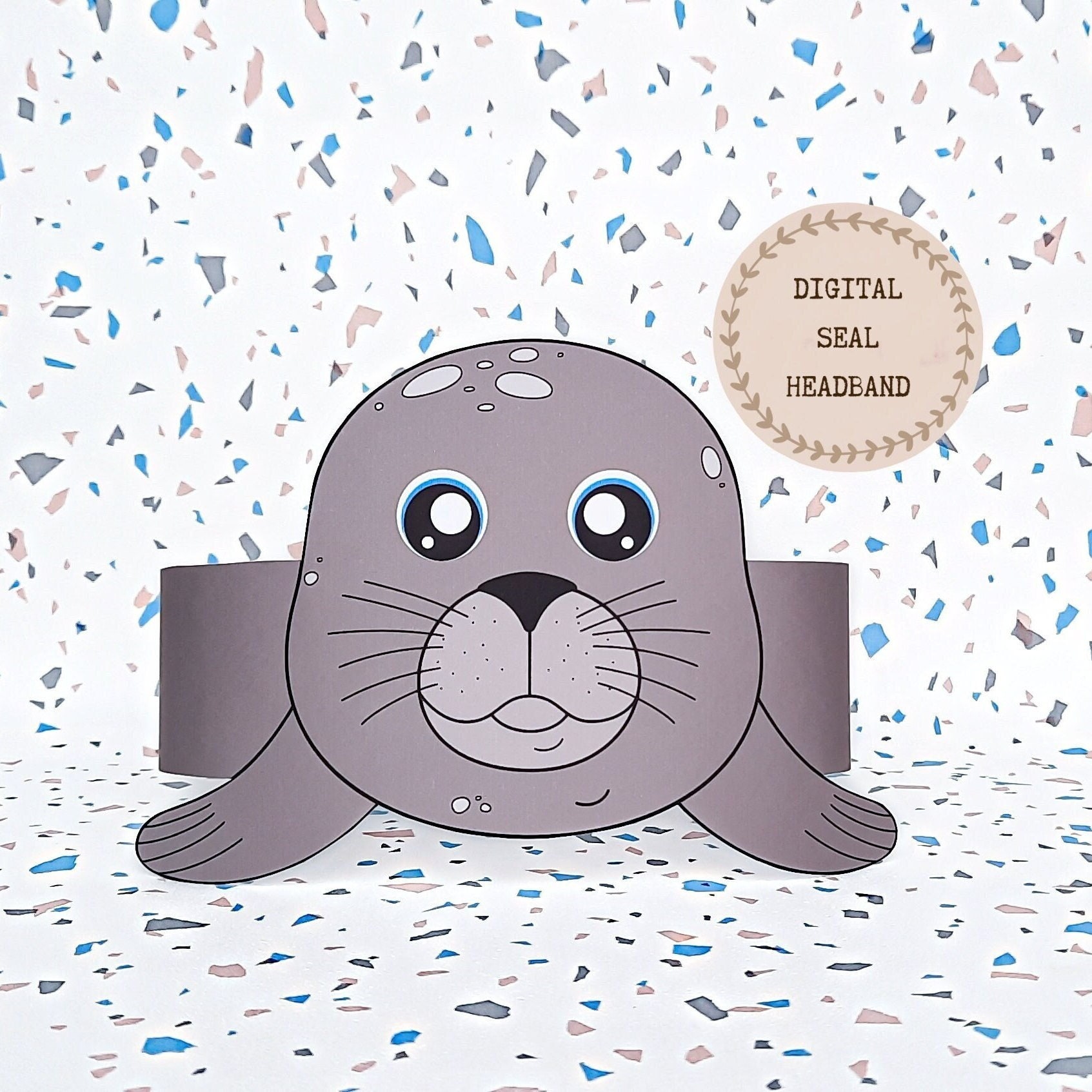 Seal Paper Crown, Animal Paper Hat for Kids, Instant Download Paper ...