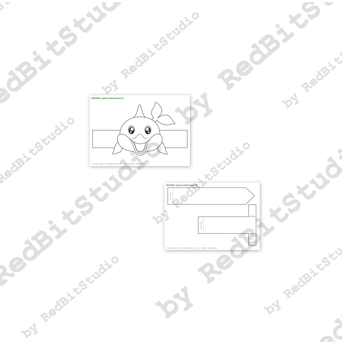 Dolphin Paper Coloring Crown Animal Paper Hat for Kids - Etsy