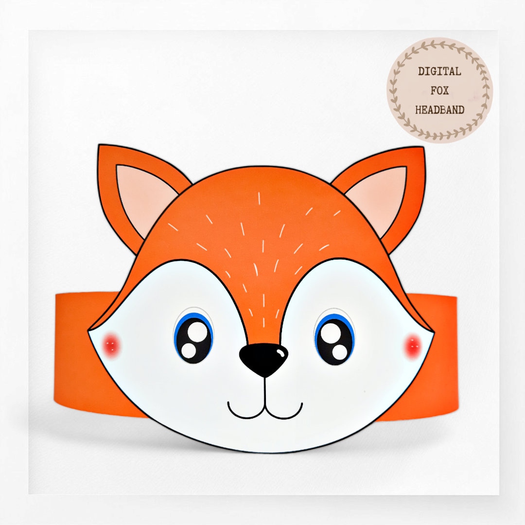 Fox Paper Crown, Animal Paper Hat for Kids, Instant Download Paper ...