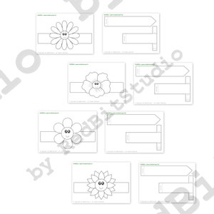 4 Flower Paper Coloring Crowns, Flower Paper Hats for Kids, Instant ...